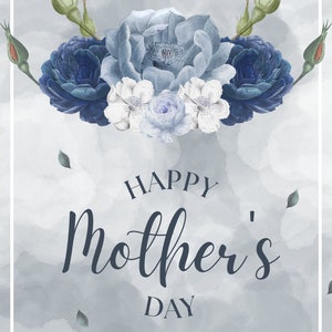 Charming Happy Mothers Day Poster, Floral Heartfelt Design, Wall Art ...