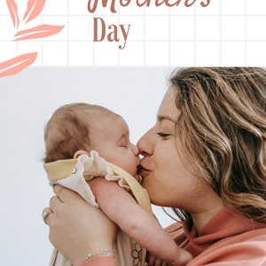 Charming Happy Mothers Day Poster, Floral Heartfelt Design, Wall Art ...