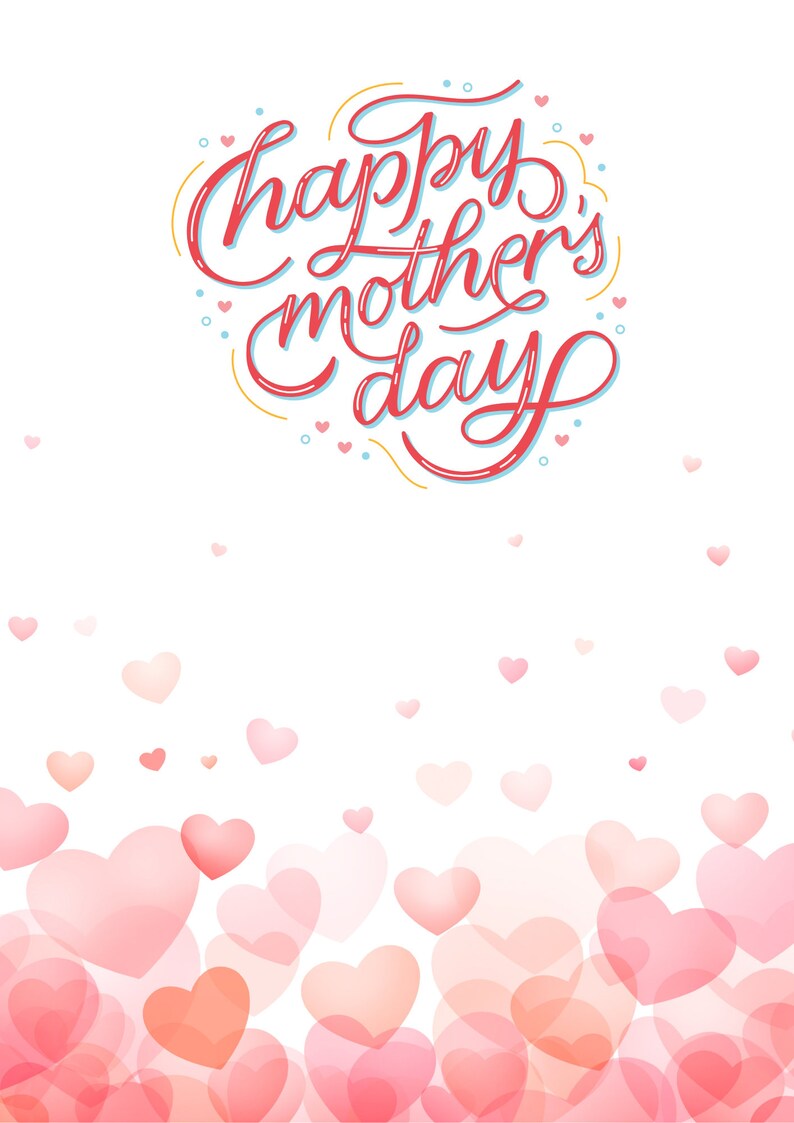 Charming Happy Mothers Day Poster, Floral Heartfelt Design, Wall Art ...