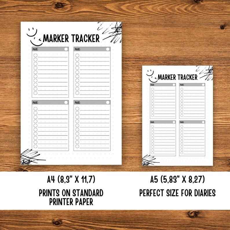 Marker Tracker Printable Diary Page Planner Page Journal Color Tracker ...