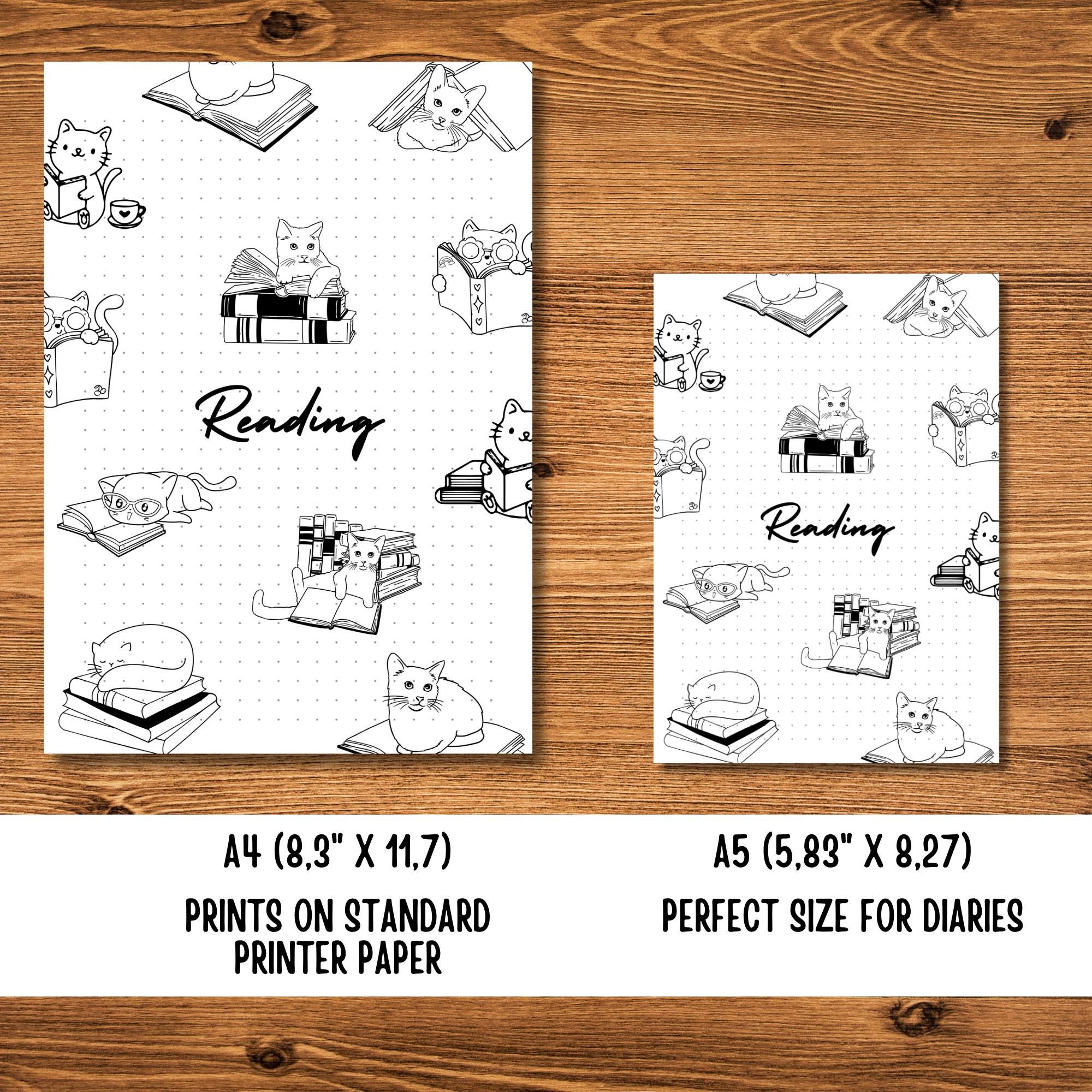 Reading Journal Cover Page PRINTABLE Journal Page Book Journal Title ...