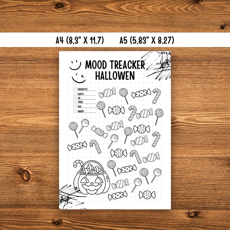 Halloween Mood Tracker PRINTABLE Journal Page Planner Page Feelings ...