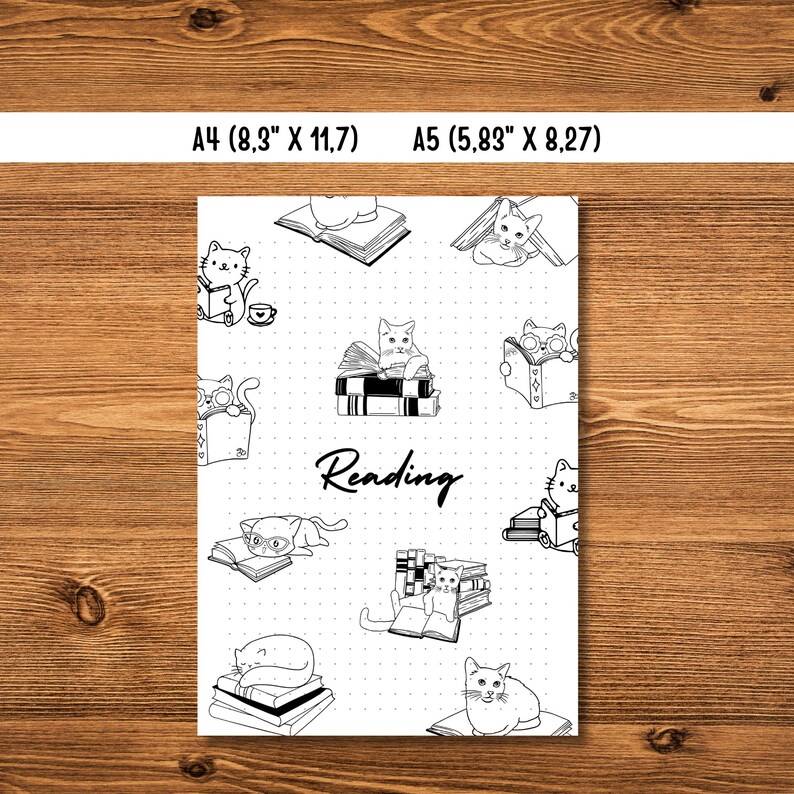 Reading Journal Cover Page PRINTABLE Journal Page Book Journal Title ...