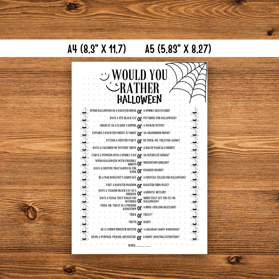 Hallowen Would You Rather Game Printable Hallowen Game Halloween This ...