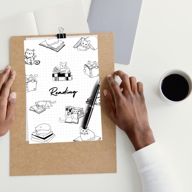 Reading Journal Cover Page PRINTABLE Journal Page Book Journal Title ...