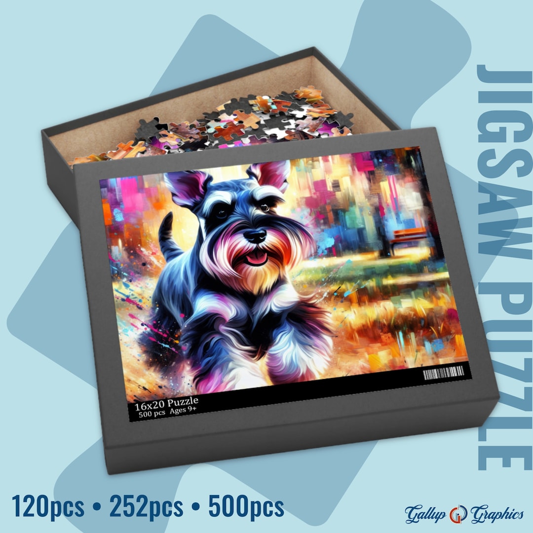 Miniature Schnauzer Dog Jigsaw Puzzle | Acrylic Art Print Gift | 120 ...