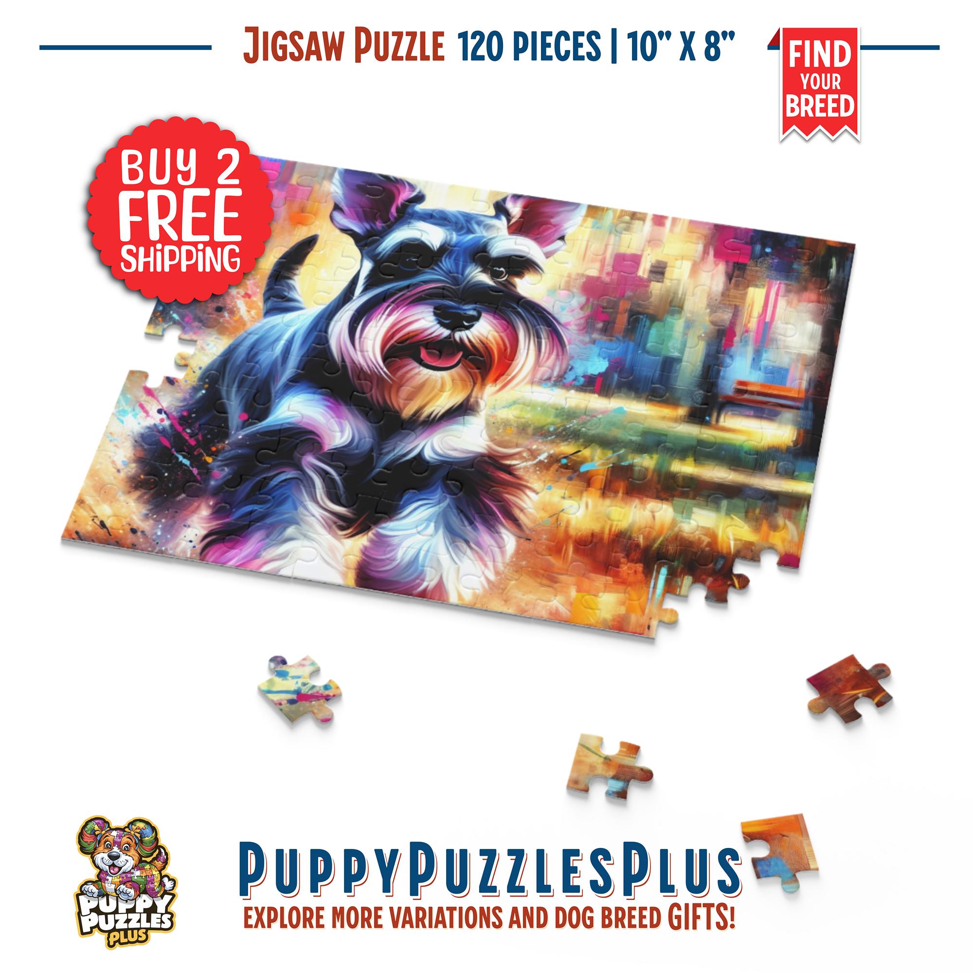 Miniature Schnauzer Dog Jigsaw Puzzle | Acrylic Art Print Gift | 120 ...