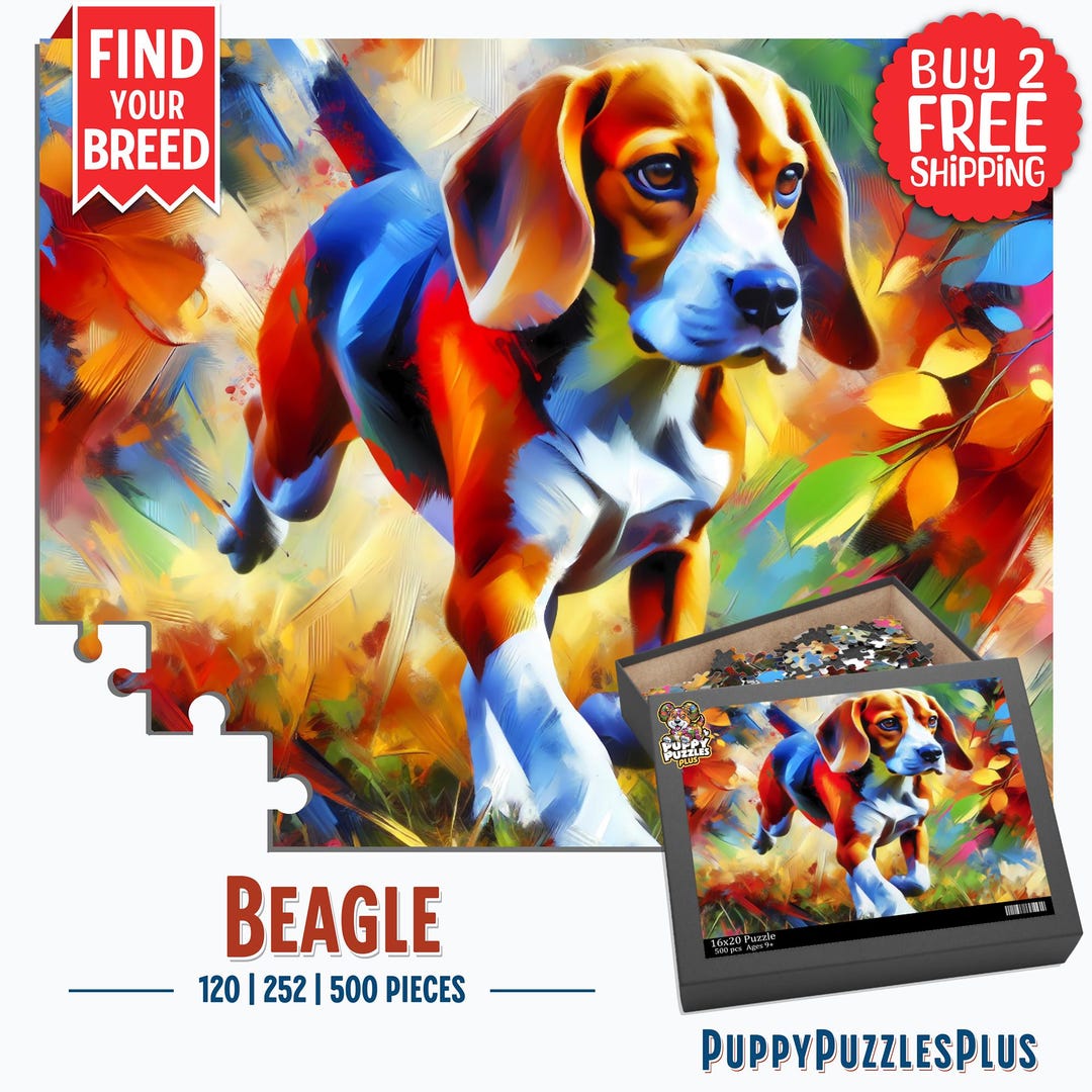 Beagle Jigsaw Puzzle: Glossy Beagle Hound Art Print - Etsy