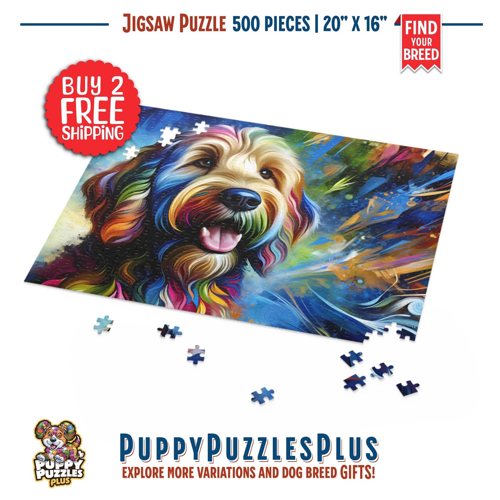 Labradoodle Dog Jigsaw Puzzle: Acrylic Print for Dog Lovers - Etsy