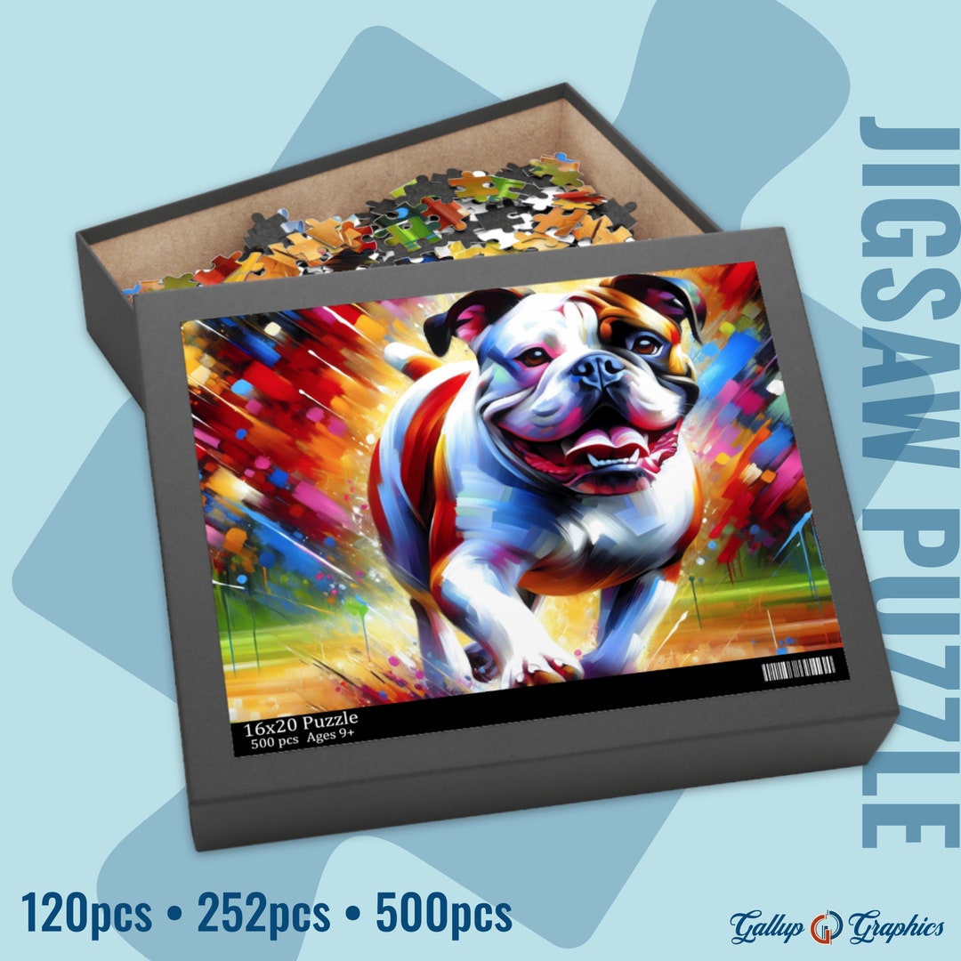 American Bulldog Puzzle, Puzzle Dogs, Jigsaw Puzzle Dog, American ...