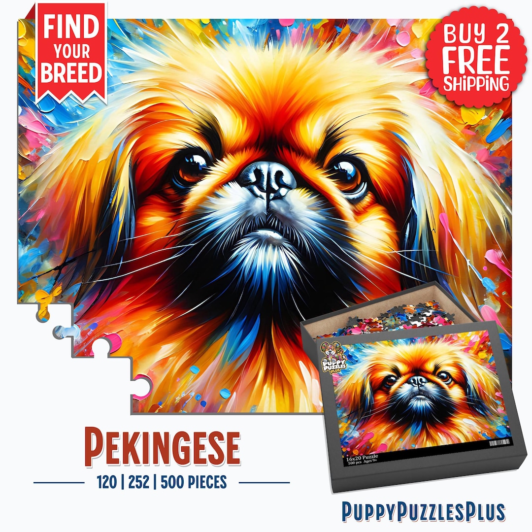 Pekingese Dog Jigsaw Puzzle: Acrylic Art Print for Dog Lovers - Etsy