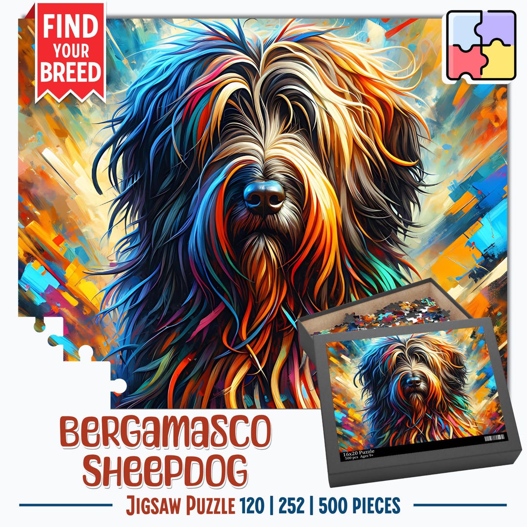 Bergamasco Sheepdog Jigsaw Puzzle: Acrylic Art Print Dog Lover Gift - Etsy