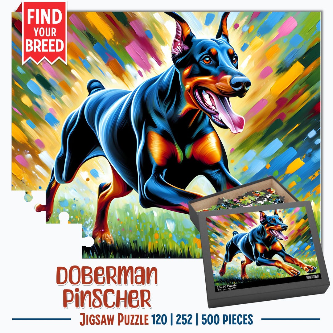 Doberman Pinscher Jigsaw Puzzle: Acrylic Art Print for Dog Lovers - Etsy