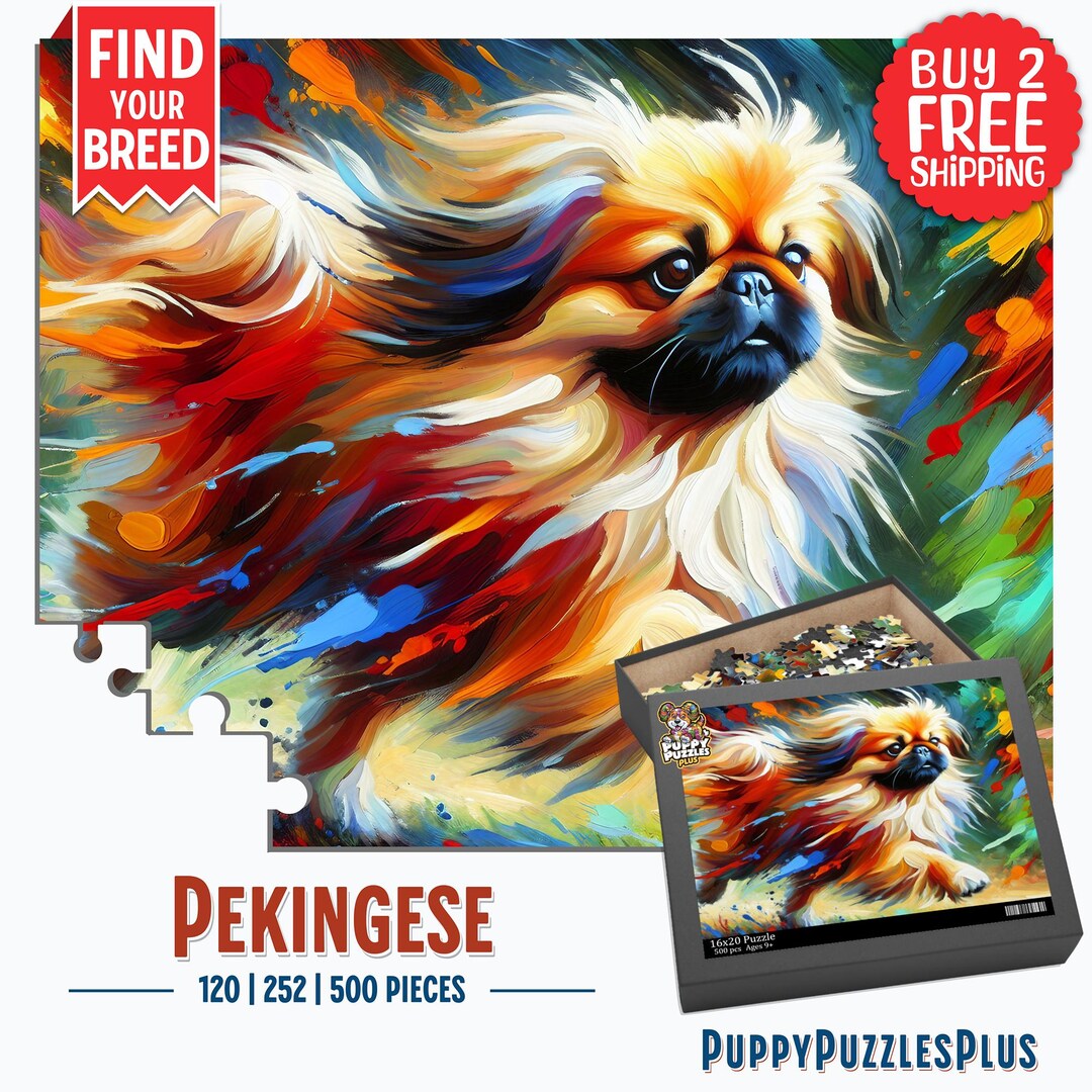 Pekingese Dog Jigsaw Puzzle: Colorful Acrylic Art Print - Etsy