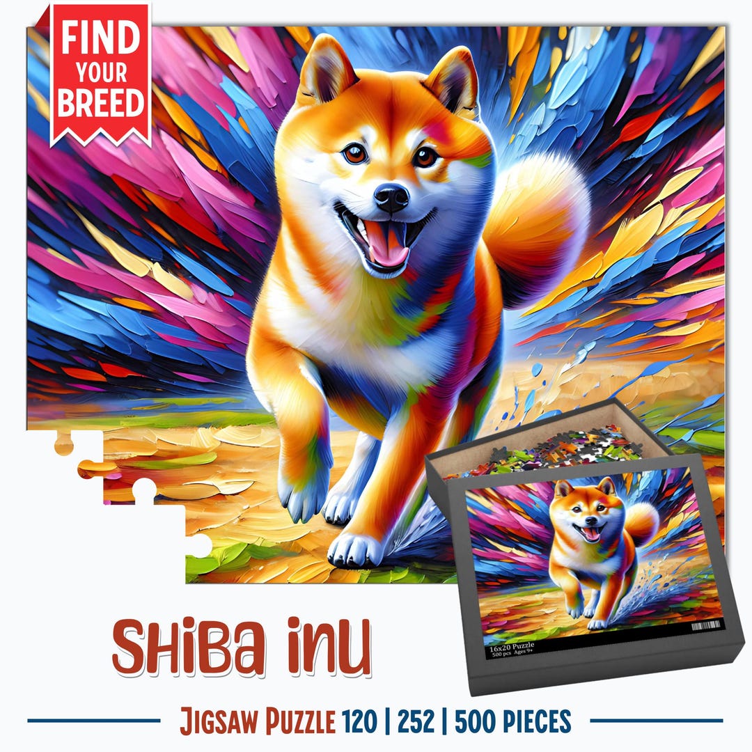 Shiba Inu Dog Jigsaw Puzzle: Acrylic Art Print for Dog Lovers - Etsy