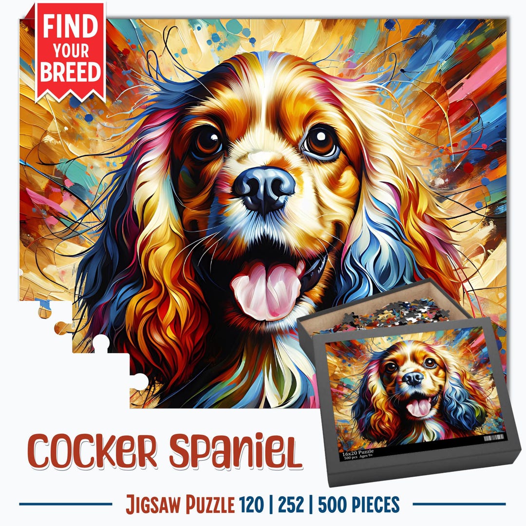 Cocker Spaniel Dog Jigsaw Puzzle: Acrylic Art Print Gift - Etsy