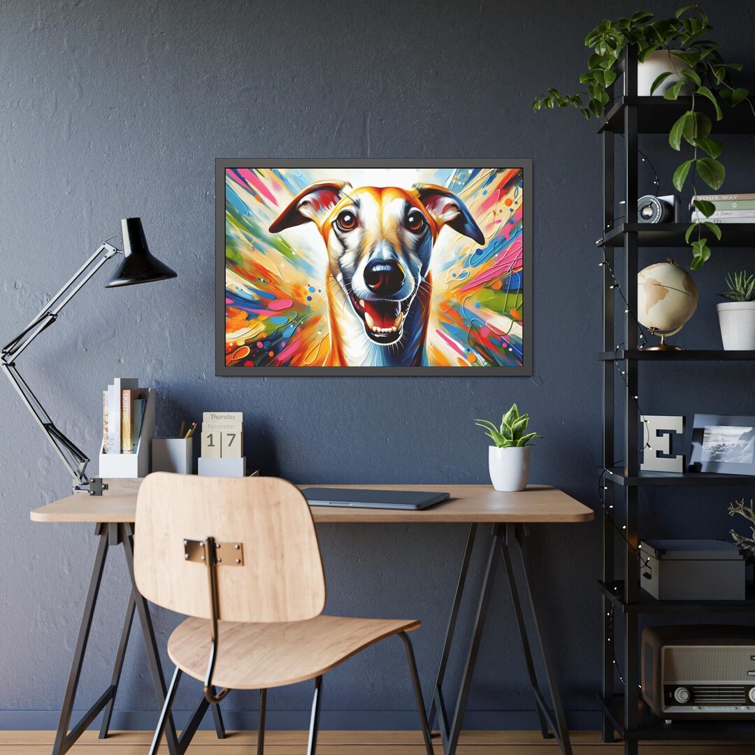 Whippet Acrylic Art Print Semi-gloss Poster | Framed / Unframed ...