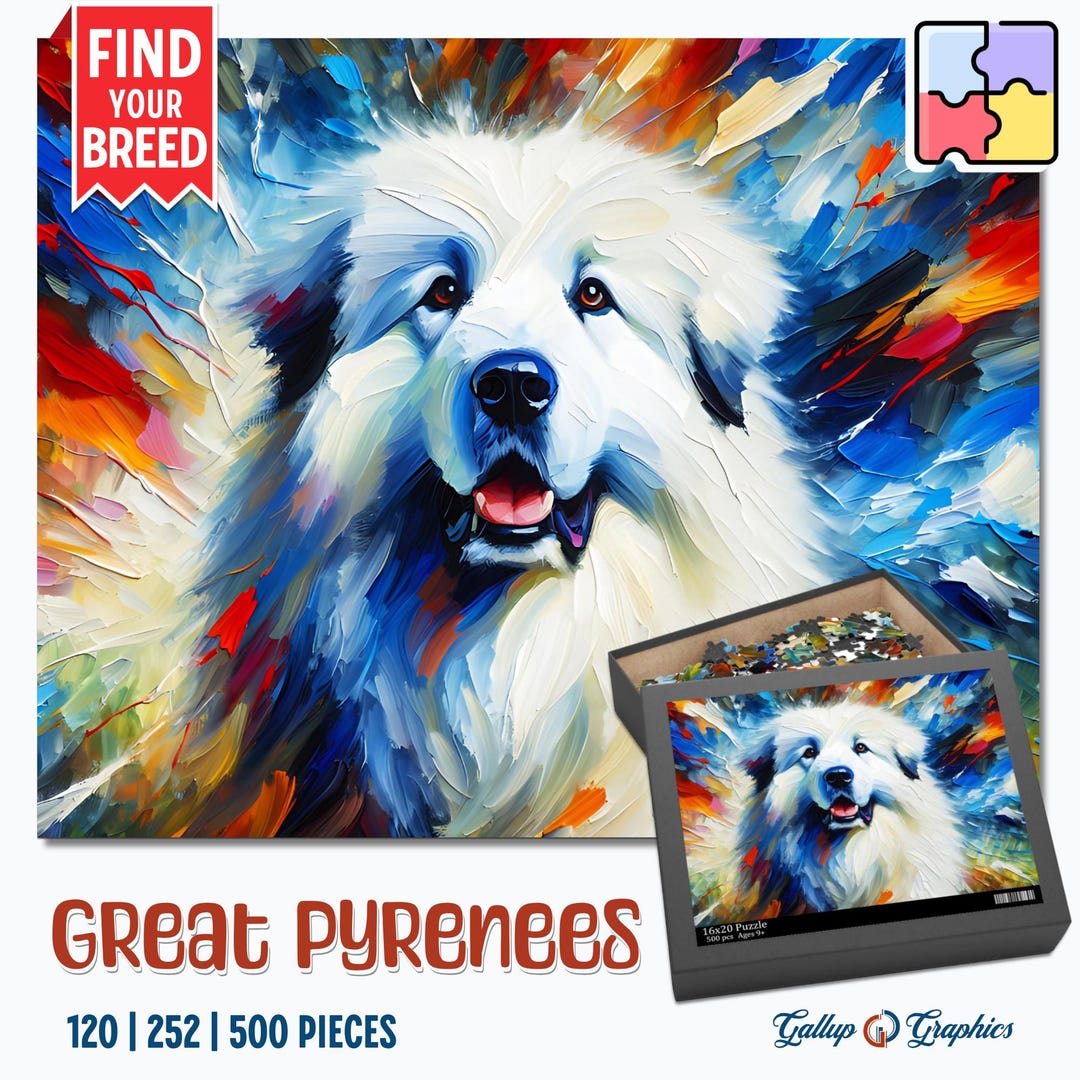 Great Pyrenees Dog Jigsaw Puzzle | Acrylic Art Print - Etsy