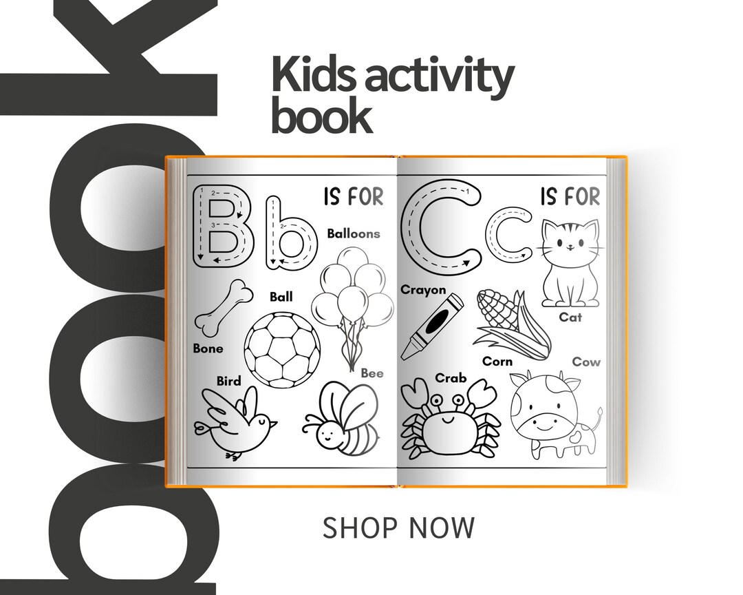 Kids' Activity Book, Alphabet Coloring Pages, Printable ABC Coloring ...