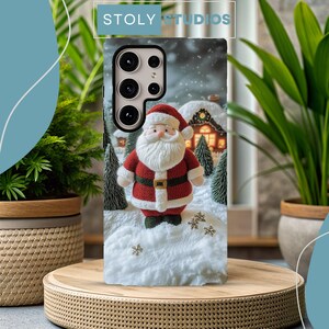 Adorable Santa Embroidered Phone Case, Christmas Winter Scene for ...