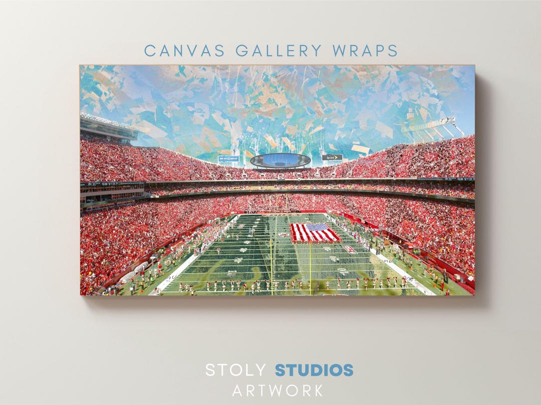 Arrowhead Stadium Modern Abstract Art NFL Football Collage Artwork on ...