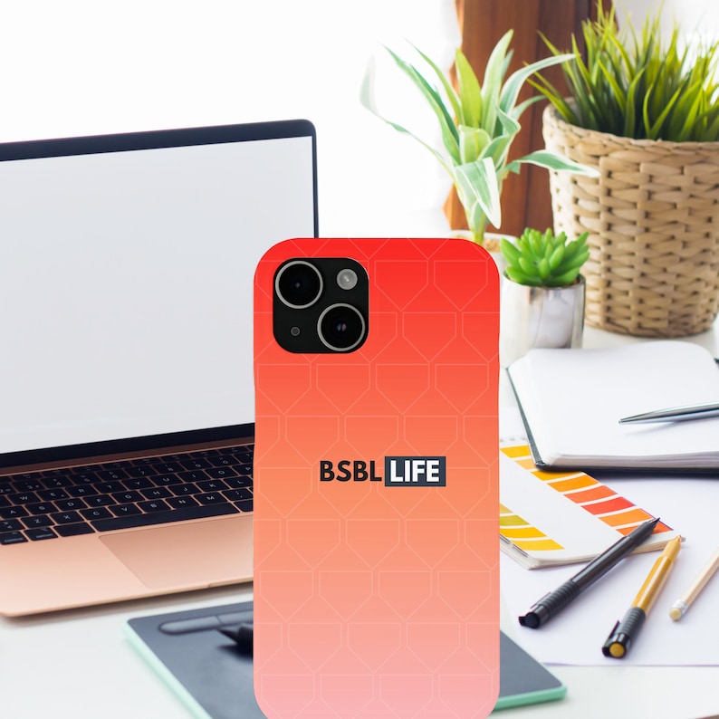 Orange BSBL Life Phone Case, Baseball Life Slim iPhone Case iPhone 15 ...