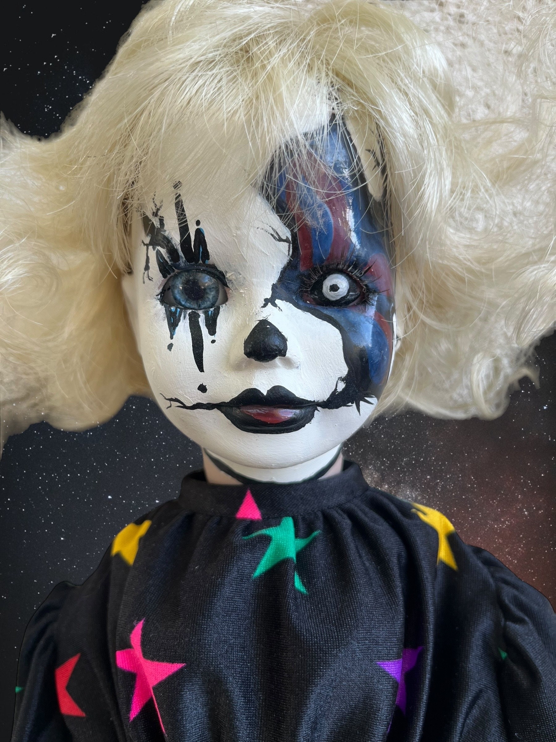 Creepy Horror Doll, Carney Val, Scary Clown Doll, Jointed Porcelain ...