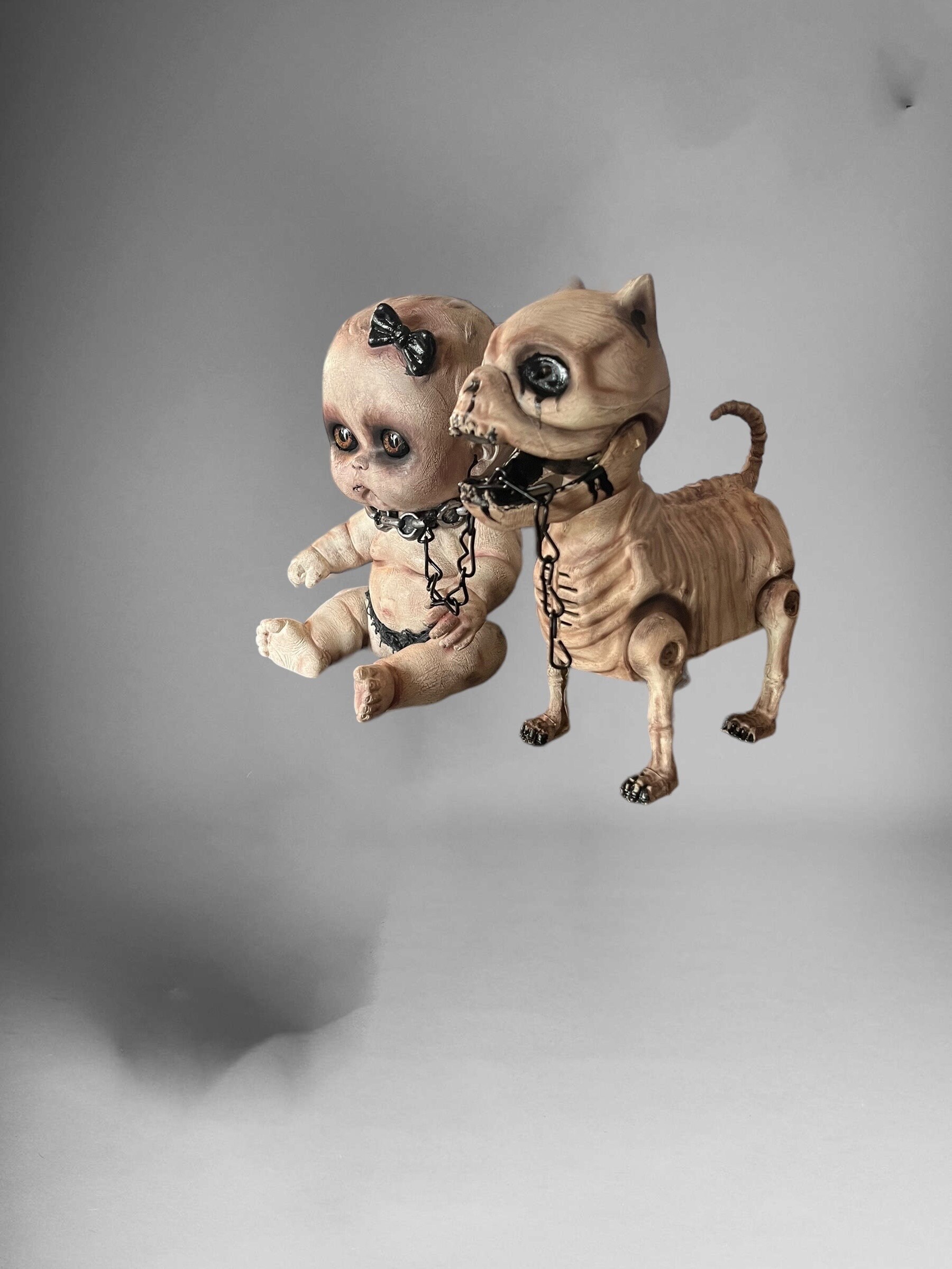 Creepy Horror Doll, Demon Baby, Demon Dog, OOAK, Haunted, Halloween ...