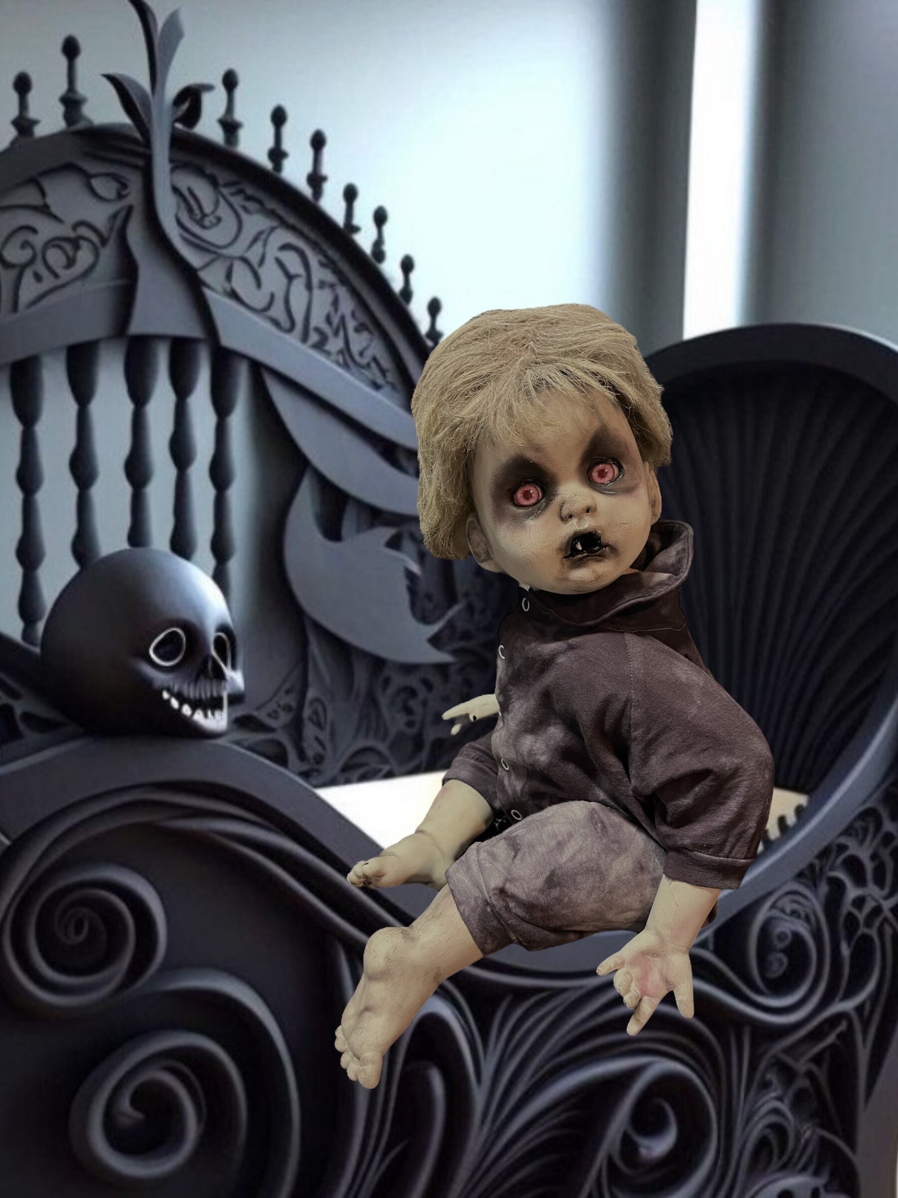 Creepy Horror Doll, Vampire Baby Doll, Veinessa, Vampling, OOAK, Custom ...