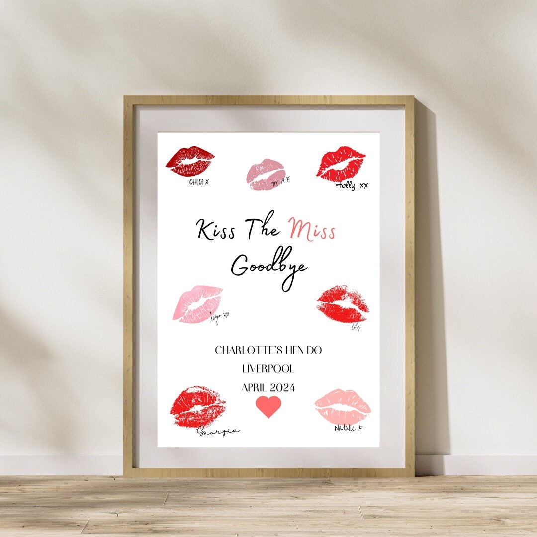 Kiss the Miss Goodbye Hen Party Game Hen Party Activity Hen Party ...