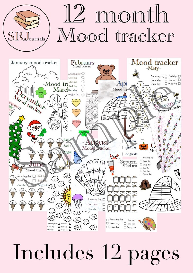 12 Month Mood Tracker printable Srjournals - Etsy