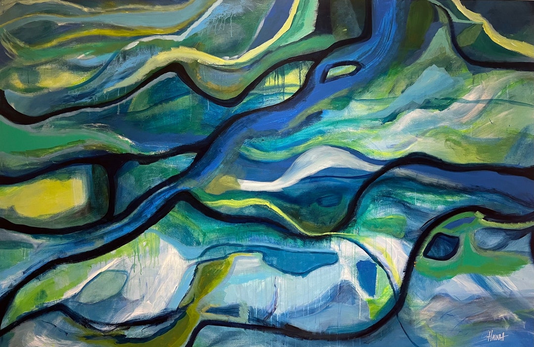 New Large Original Painting, Abstract Nature, Luxury Decor, Modern Art ...