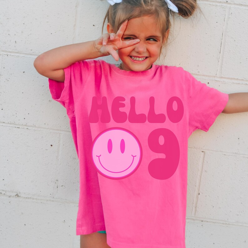 Hello 9 Png, Png 9th Birthday Shirts, Personal Use Only Png, 9th ...