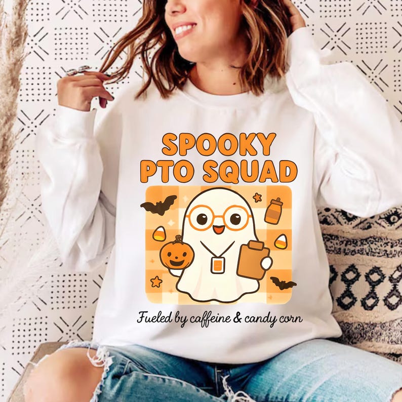 Spooky Halloween PTO Squad PNG Image, Cute Pto Team School Design ...