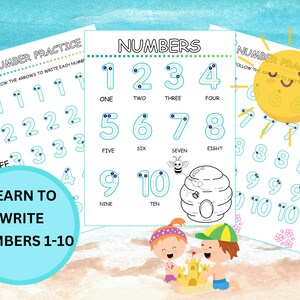 Learn to Write Numbers 1-10, Coloring Pages for Summer, Download for ...