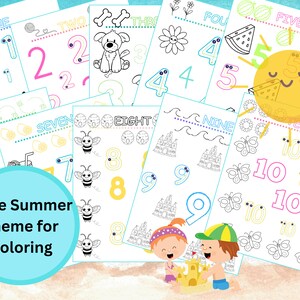 Learn to Write Numbers 1-10, Coloring Pages for Summer, Download for ...