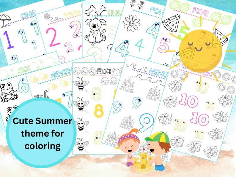 Learn to Write Numbers 1-10, Coloring Pages for Summer, Download for ...