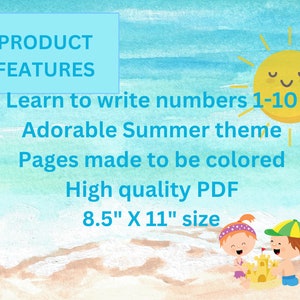 Learn to Write Numbers 1-10, Coloring Pages for Summer, Download for ...