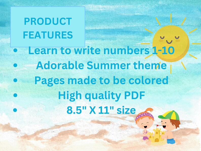 Learn to Write Numbers 1-10, Coloring Pages for Summer, Download for ...