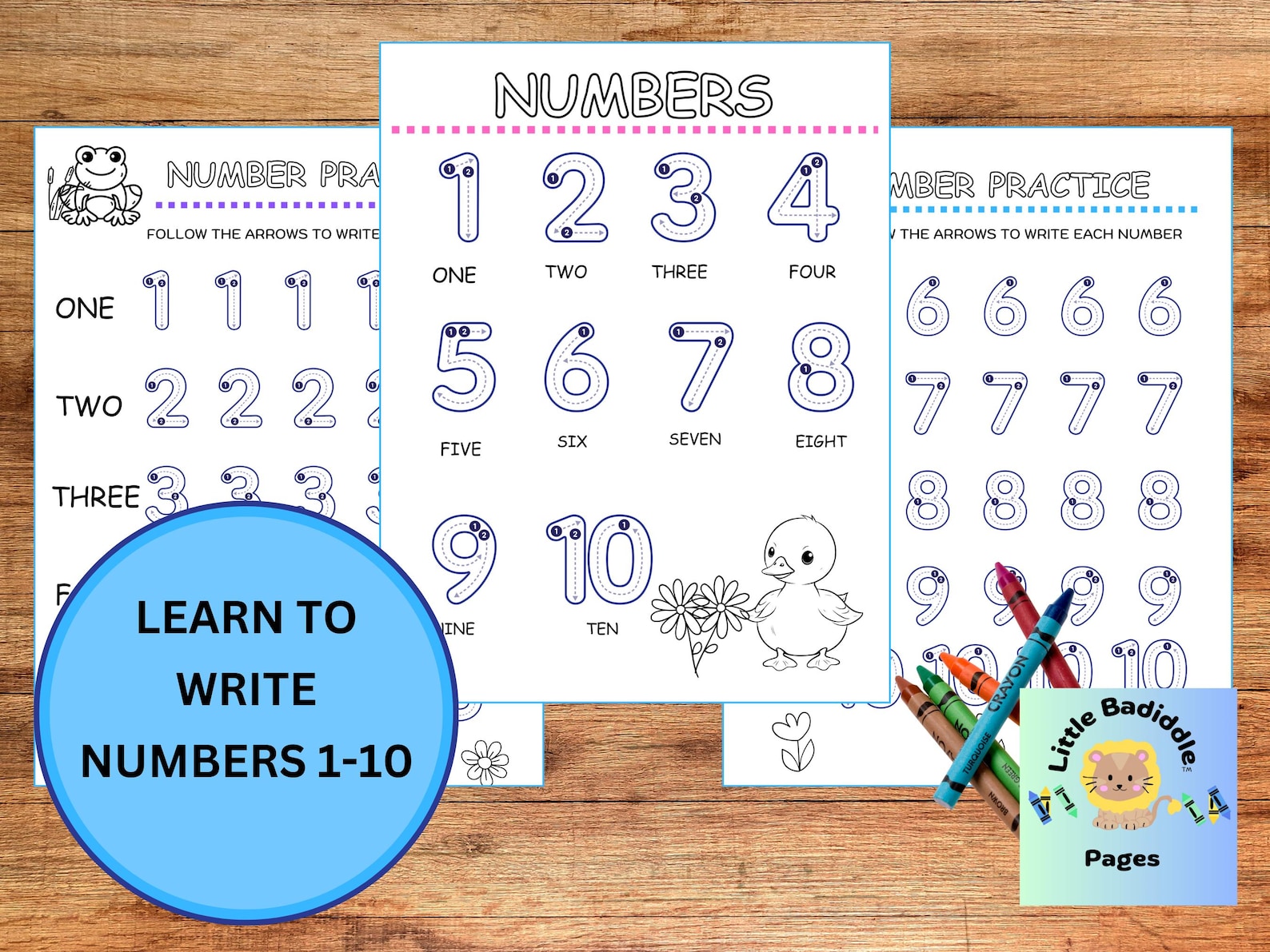 Learn to Write Numbers 1-10, Number Practice, Coloring Pages for Spring ...