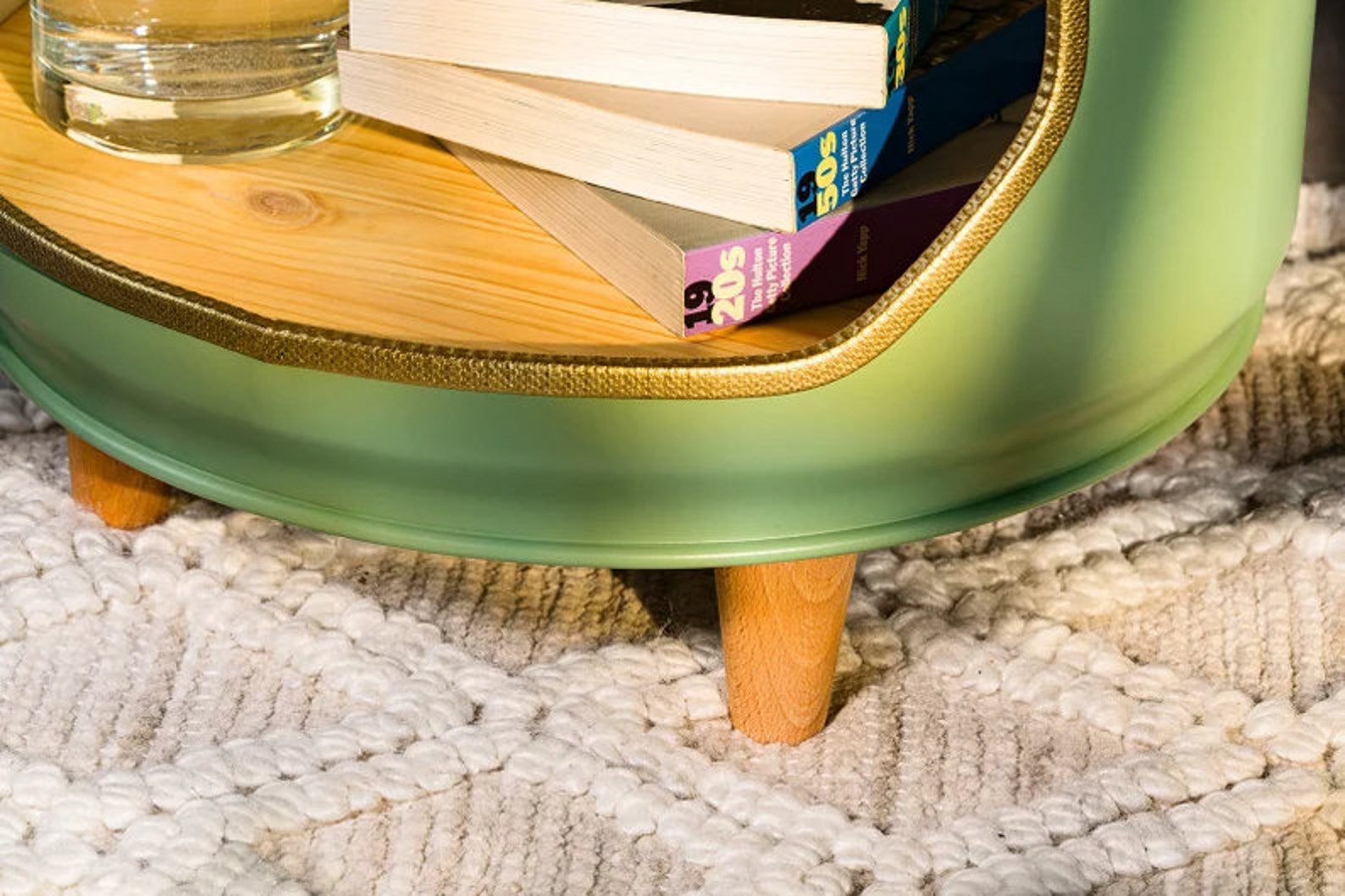 Bedside Table Bar Minibar Shelf Side Table Made From a 60L Oil Barrel ...