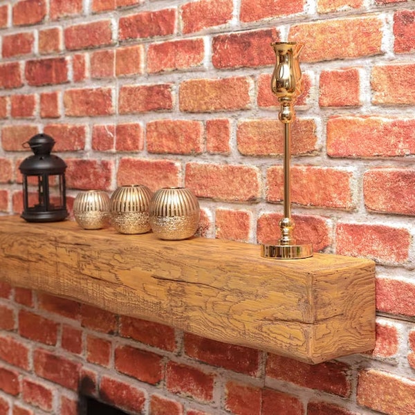 Reclaimed Wood Beam Fireplace Mantle - Etsy