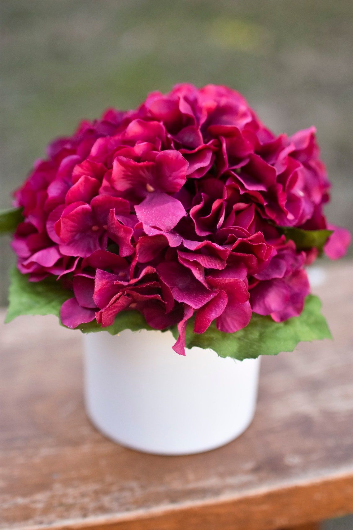 Raspberry Hydrangeas Centerpiece, Mother's Day Gift, Dark Pink ...
