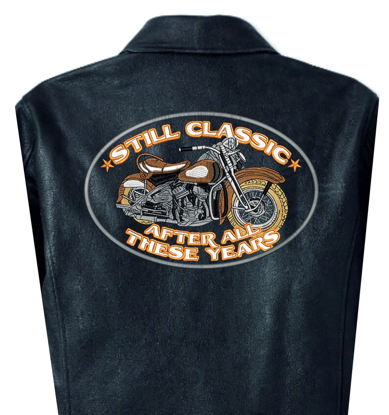 Classic Motorcycle Embroidery Design, Embroidered Patches, Instant ...