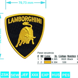 Lamborghini Embroidery Design, Embroidery Patterns, Instant Download ...