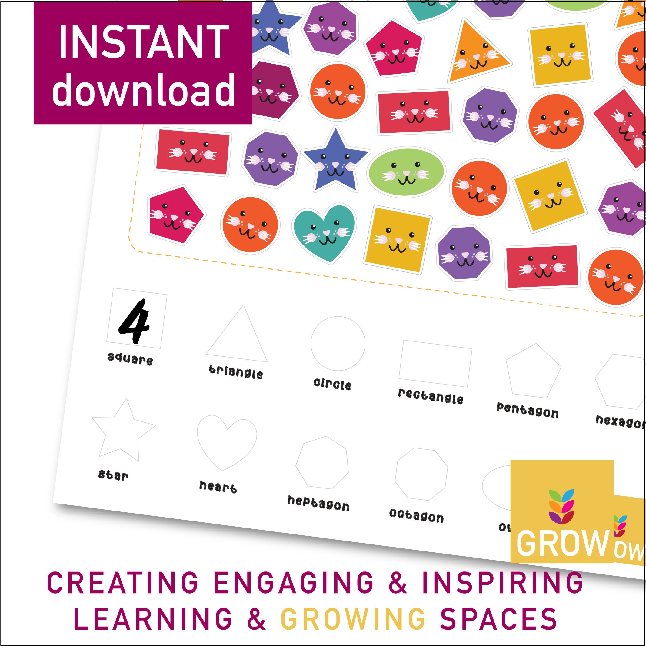 Counting Recognising Shapes Practise Printable | Resource Teaching ...