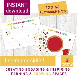 12 X Cute Play Dough Mats Digital Download | Play Dough Activity ...