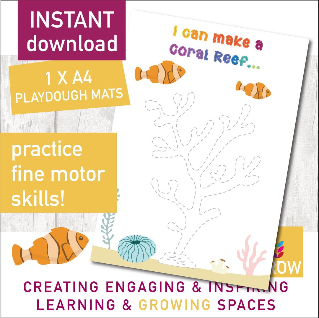 Coral Reef Play Dough Mat – Montessori Learning (digital Download) - Etsy
