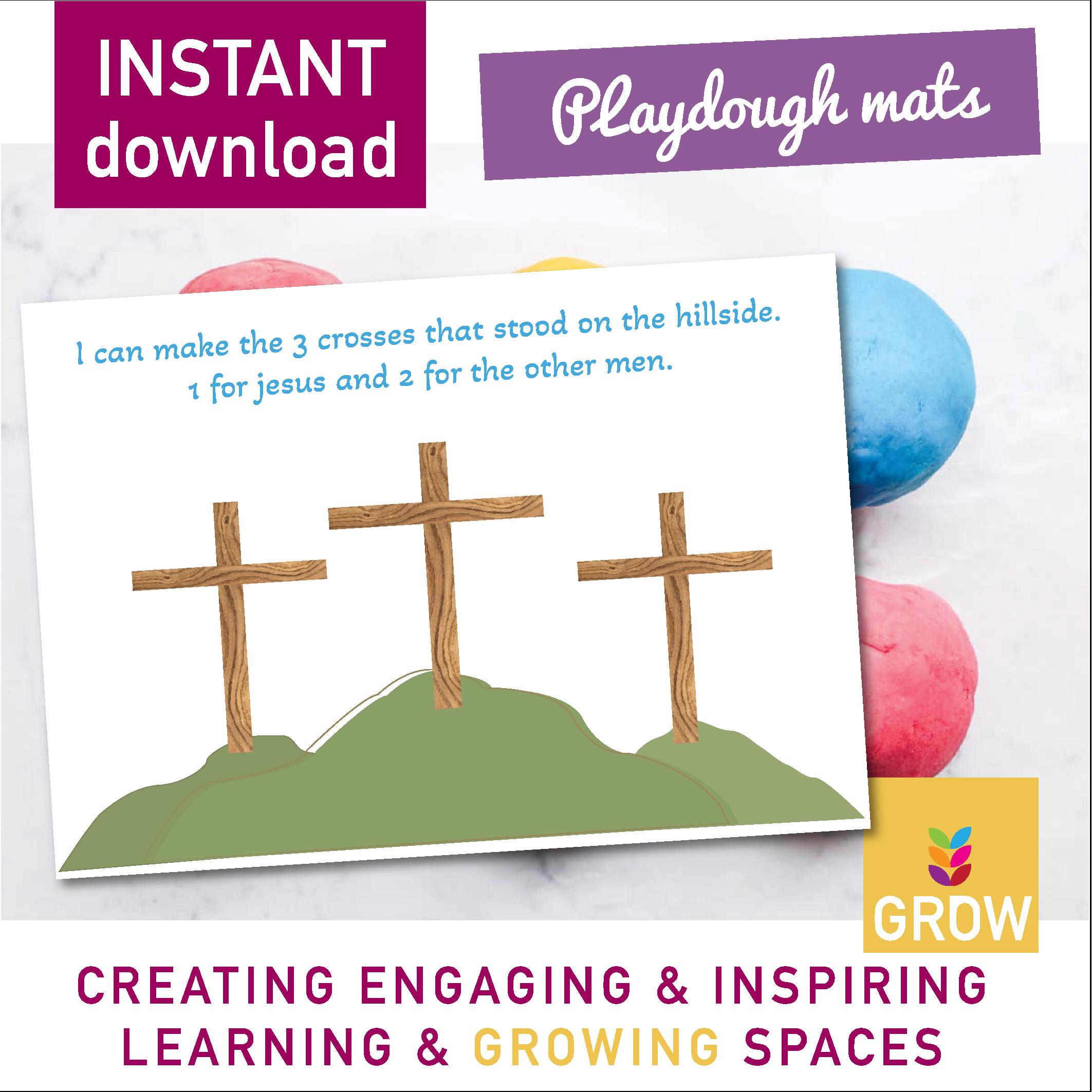 Easter Jesus Play Dough Mats Bundle | Lords Supper, Cross, Tomb ...