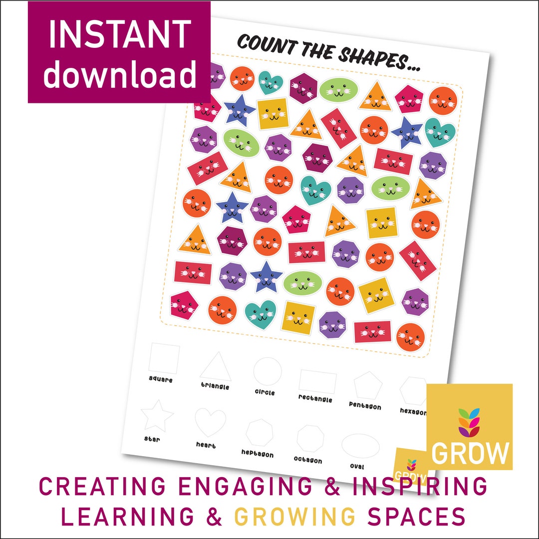 Counting Recognising Shapes Practise Printable | Resource Teaching ...